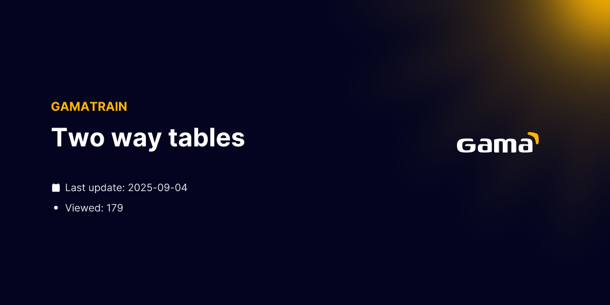 Two way tables booklet | Gamatrain