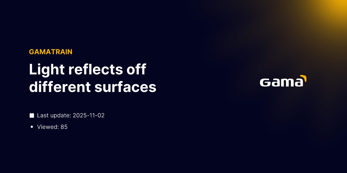 Light reflects off different surfaces booklet | Gamatrain